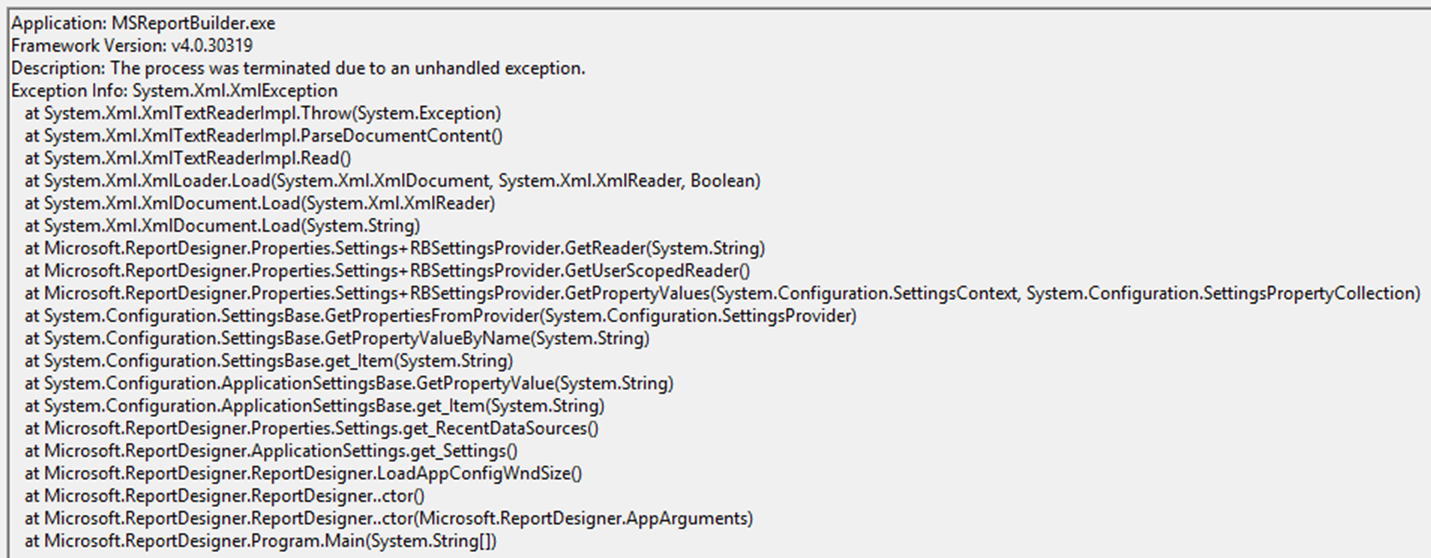 Fix Report Builder Crashing on Launch! – SQL Canada (SQLCAN)